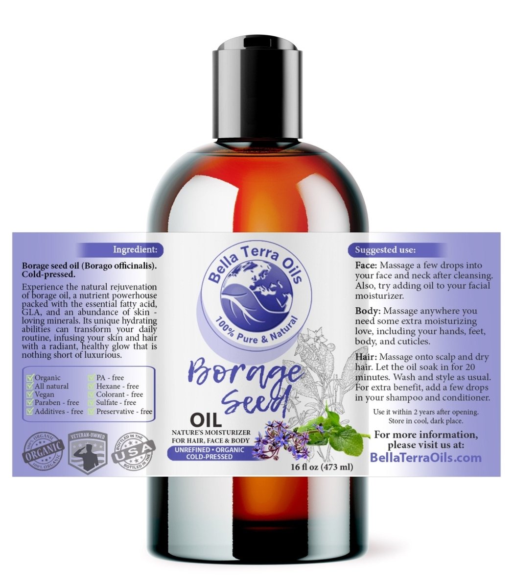 Organic Borage Oil - Natural Carrier Oil for DIY Skincare
