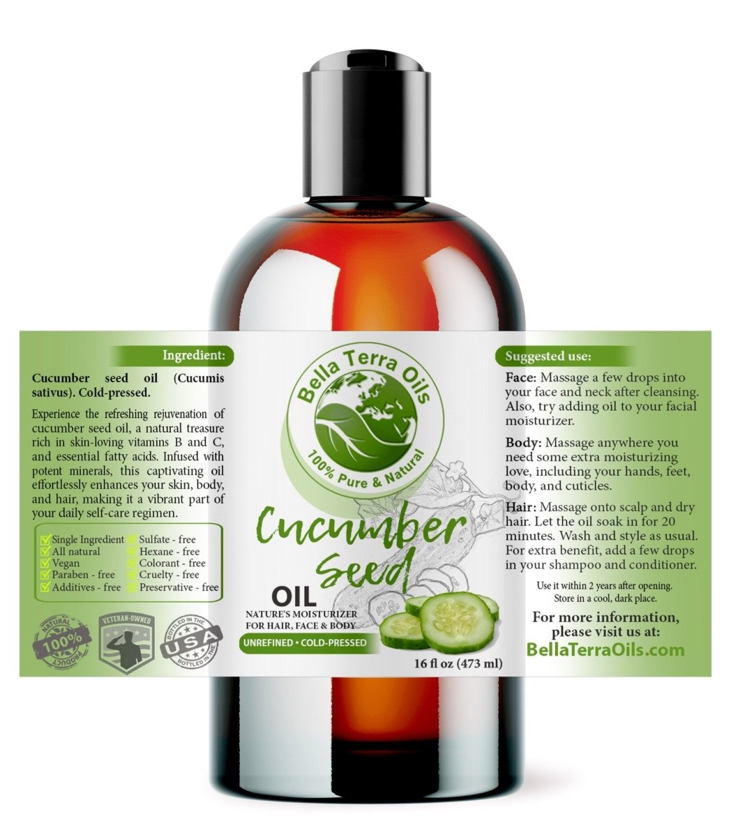 Cucumber Seed Oil - Gentle Skin Moisturizing Carrier Oils