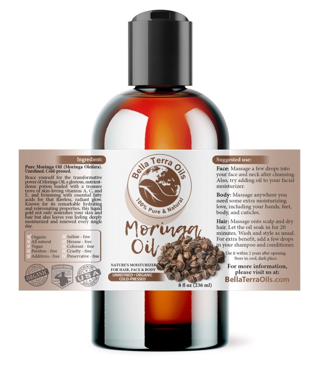 Organic Moringa Oil - Natural Oils for Skin Moisturizing
