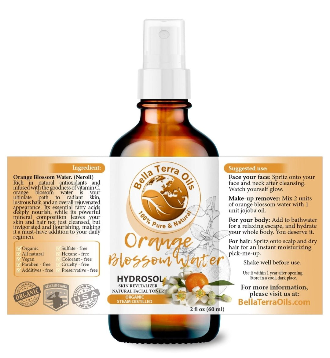 Organic Neroli Water Hydrosol - Orange Blossom Floral Waters